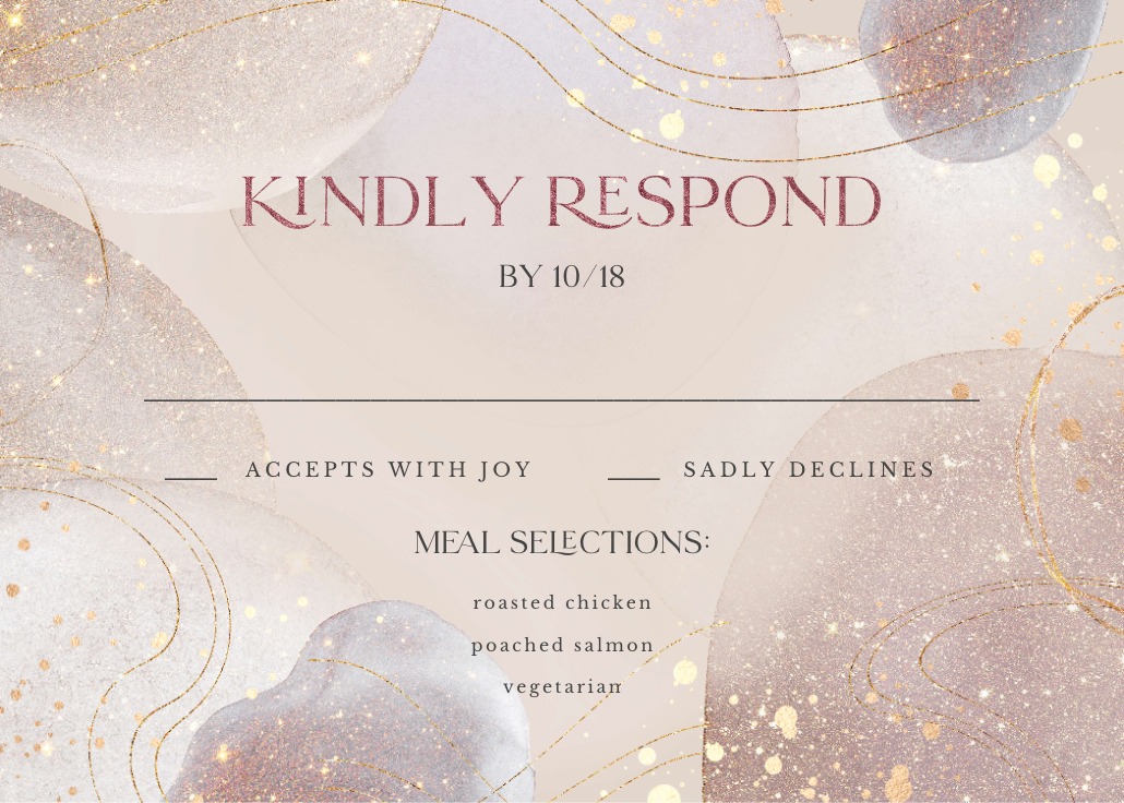 Shimmering Shapes - RSVP card Template (Free) | Greetings Island