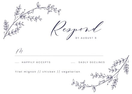 Simple Foliage - RSVP Card Template (Free) | Greetings Island