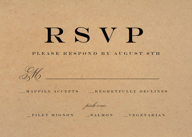 Simple Vintage - RSVP card Template (Free) | Greetings Island