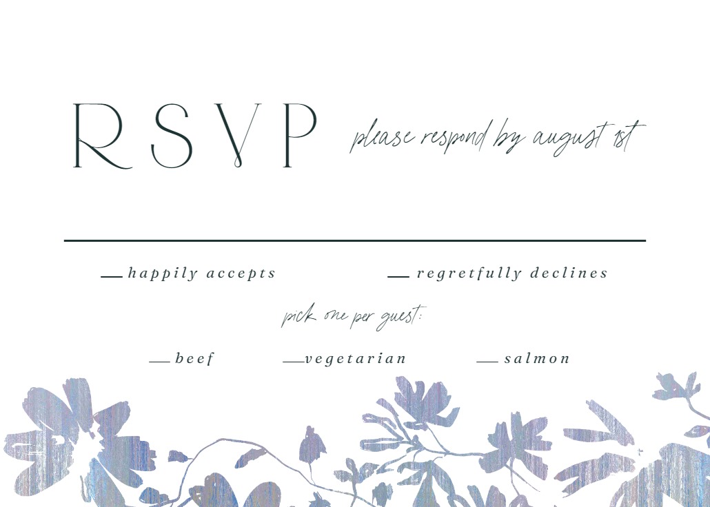Sketched Florals - RSVP card Template (Free) | Greetings Island