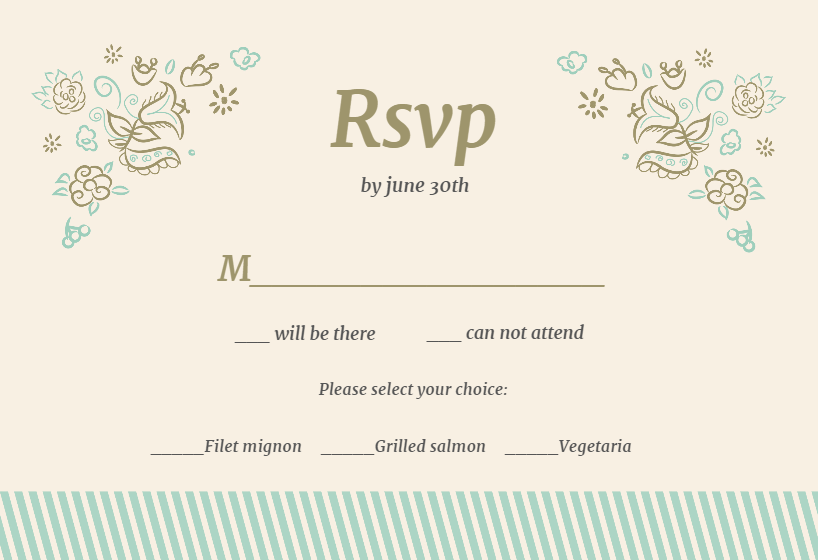 Beauteous - RSVP card Template (Free) | Greetings Island