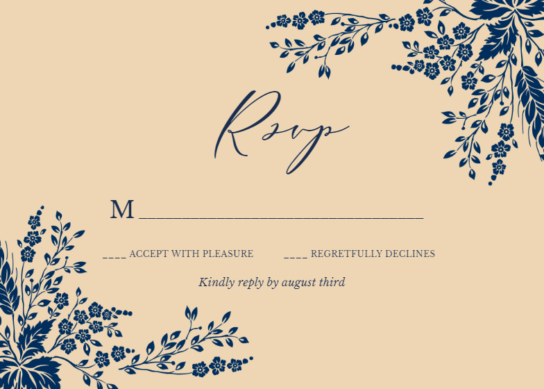 Fine Lace - RSVP card Template (Free) | Greetings Island