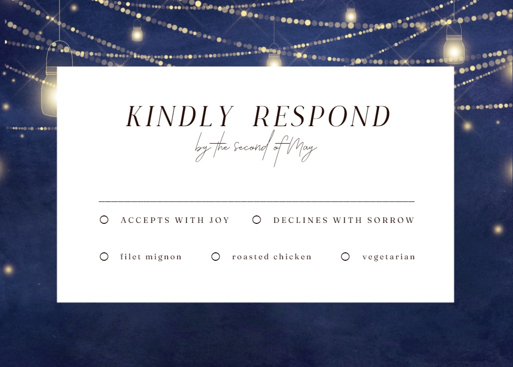 Strings of lights - RSVP card Template (Free) | Greetings Island