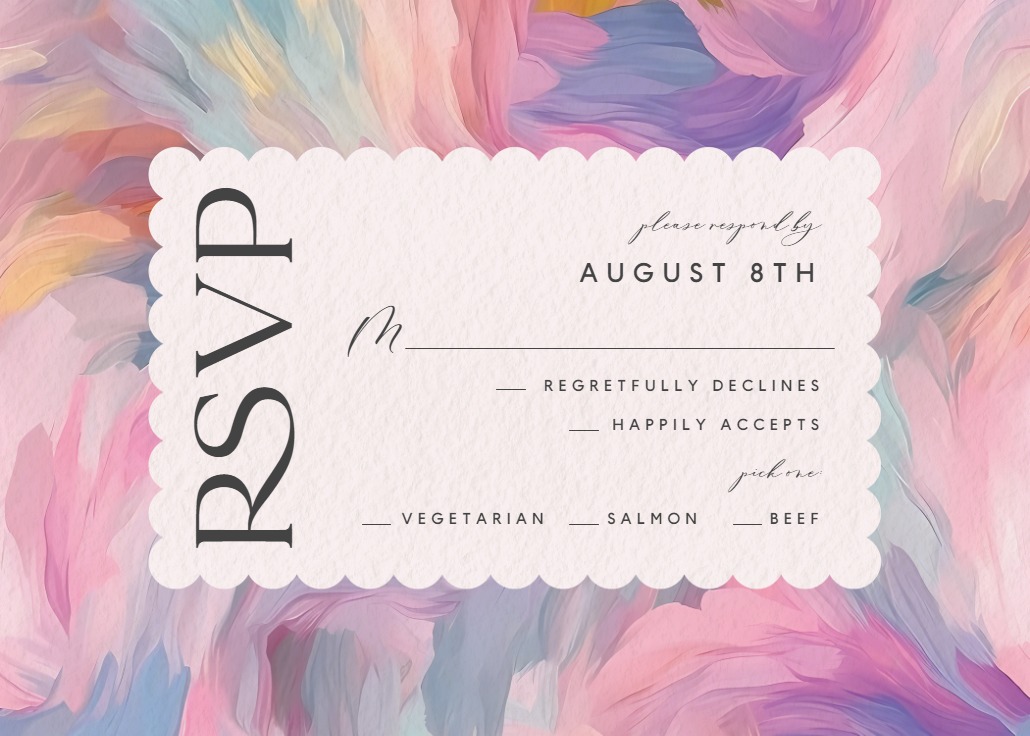Textured Pastel - RSVP card Template (Free) | Greetings Island