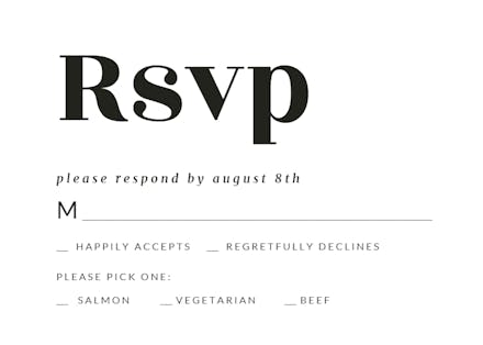Bold Playfair - RSVP card Template (Free) | Greetings Island