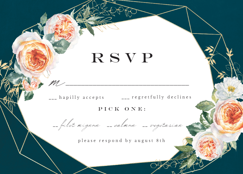 Watercolor Floral Geometric - RSVP Card Template (Free) | Greetings Island