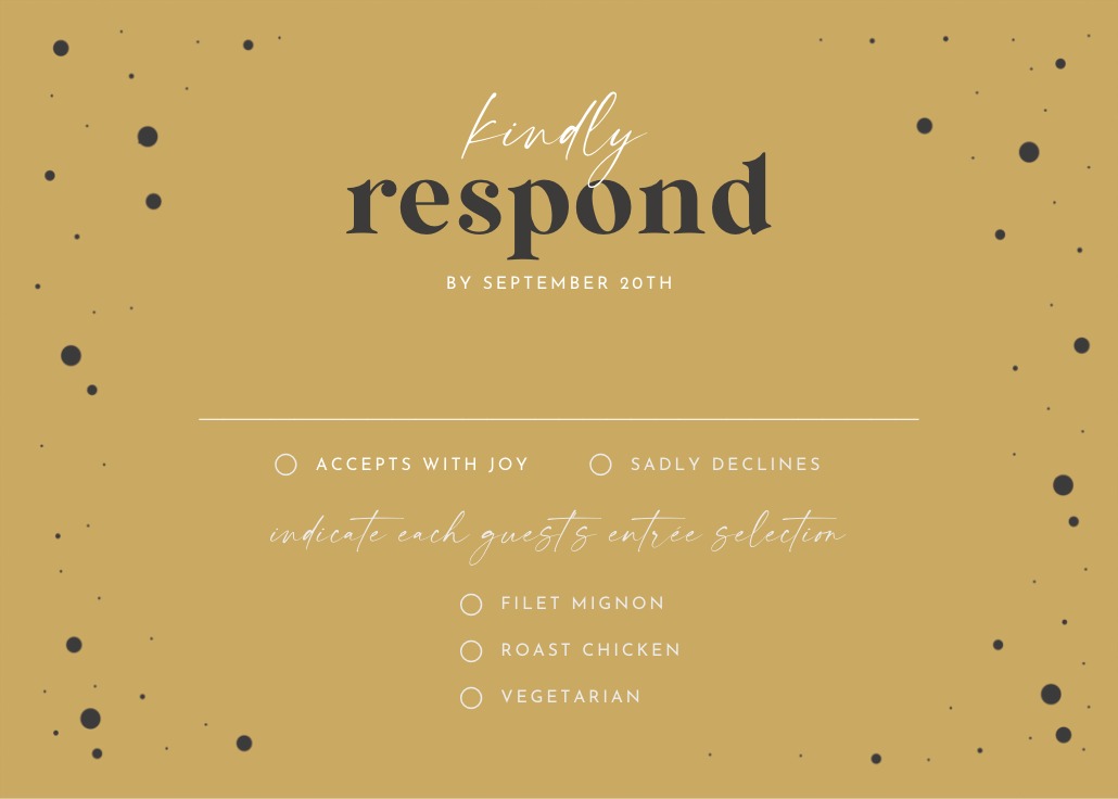 Wedding Fonts - RSVP card Template (Free) | Greetings Island