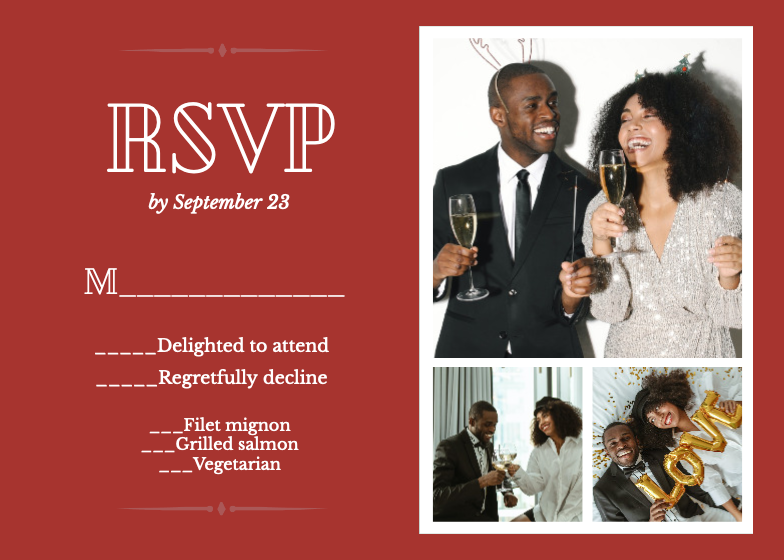 Elegant Overlay - RSVP card Template (Free) | Greetings Island