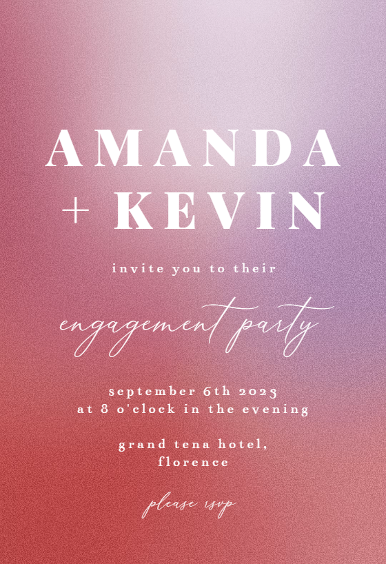 Aesthetic Gradient - Engagement Party Invitation Template (Free ...