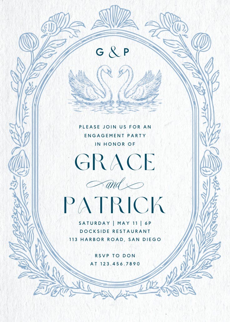 Baroque Border - Printable Party Invitation (Free) | Greetings Island