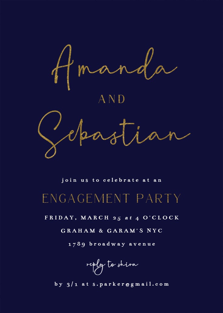 Big Script - Engagement Party Invitation Template (Free) | Greetings Island