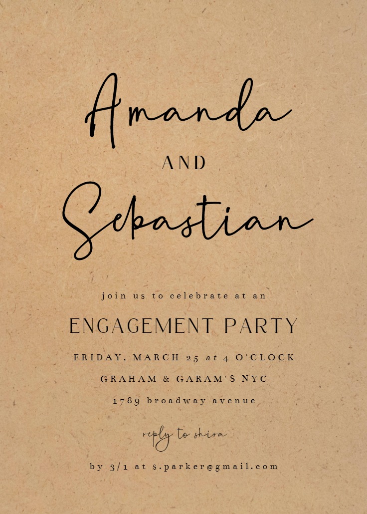 Big Script - Engagement Party Invitation Template (Free) | Greetings Island