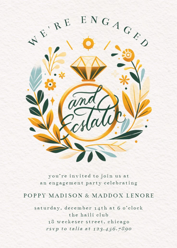 Bold Ring - Engagement Party Invitation Template | Greetings Island
