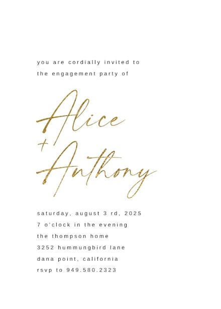 Big Script - Engagement Party Invitation Template (Free) | Greetings Island