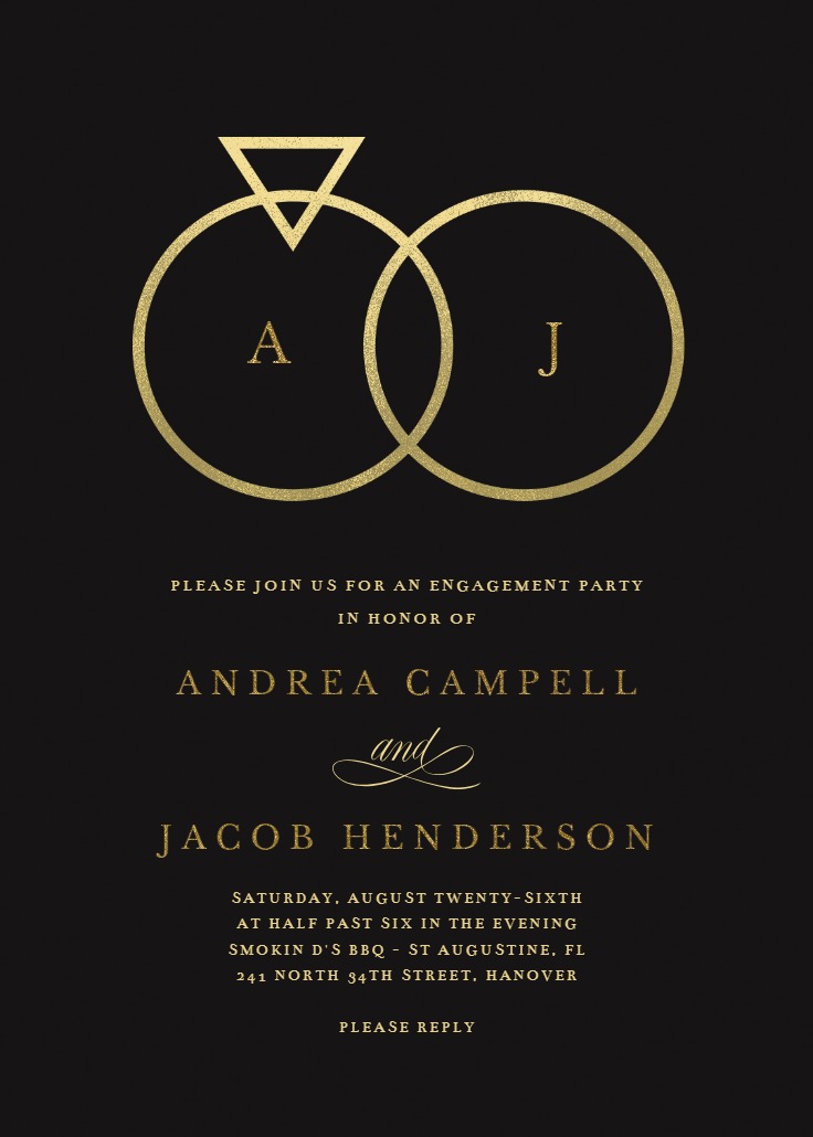 Connected rings - Engagement Party Invitation Template (Free ...