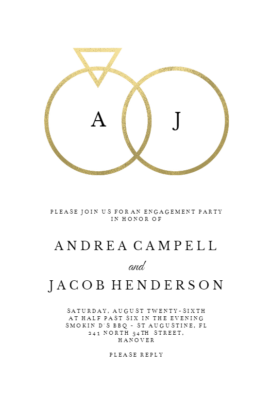 Connected Rings - Engagement Party Invitation Template (Free ...