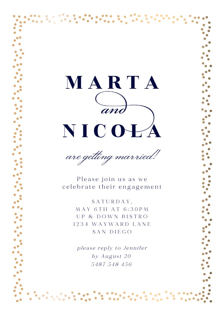 Fancy Frame - Engagement Party Invitation Template (Free) | Greetings ...