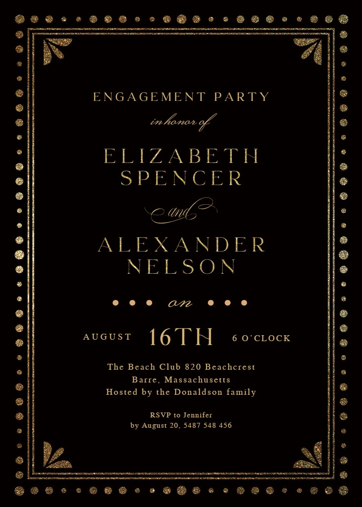 Fancy night - Engagement Party Invitation Template | Greetings Island