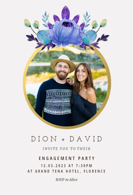 Floral Ring - Engagement Party Invitation Template (Free) | Greetings ...