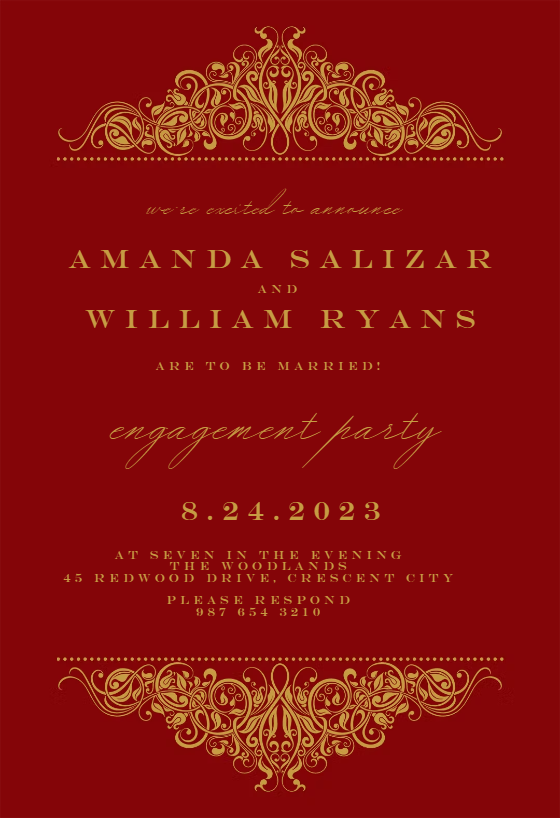 Fancy night - Engagement Party Invitation Template | Greetings Island