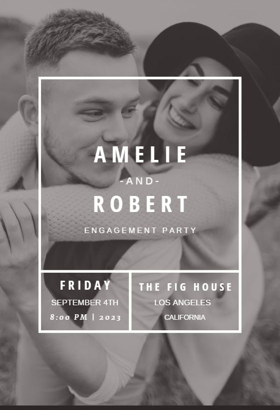 Framed - Engagement Party Invitation Template (Free) | Greetings Island