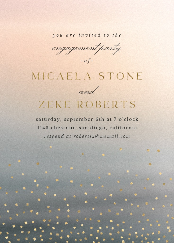 Gradient and sparkles - Engagement Party Invitation Template ...