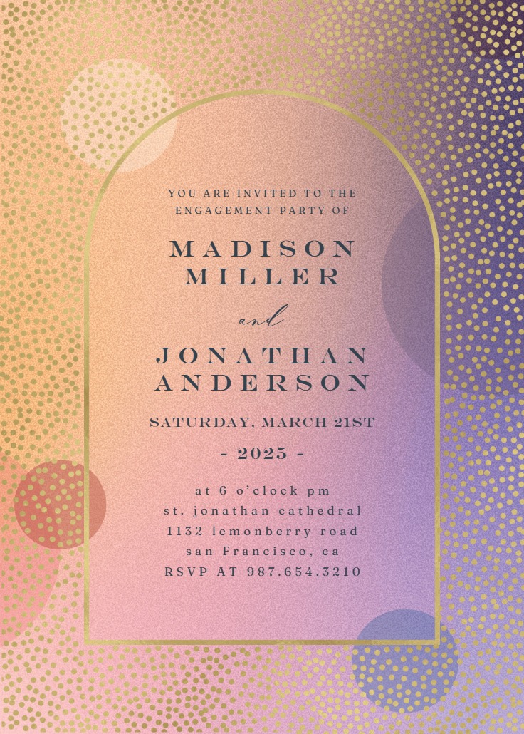 Gradient Arched Window - Engagement Party Invitation Template (Free ...