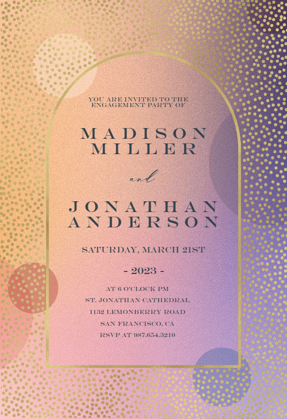 Gradient Arched Window - Engagement Party Invitation Template (Free ...