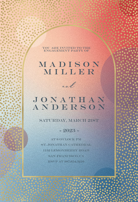 Gradient Arched Window - Engagement Party Invitation Template (Free ...