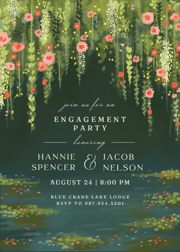 Impressionist romance - Engagement Party Invitation Template ...