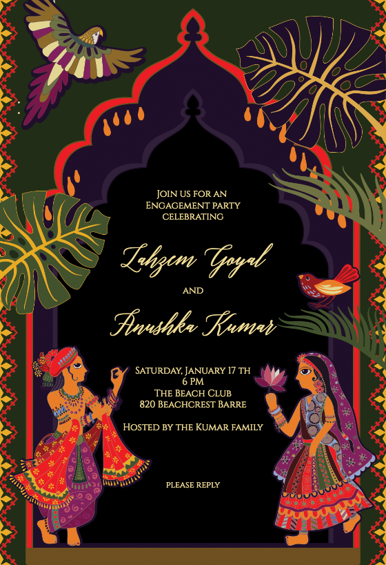 Indian gateway - Engagement Party Invitation Template (Free ...