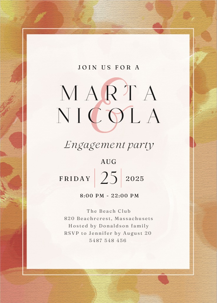 Inked Frame - Engagement Party Invitation Template (Free) | Greetings ...