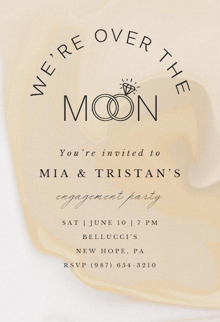 Over The Moon - Engagement Party Invitation Template (Free) | Greetings ...