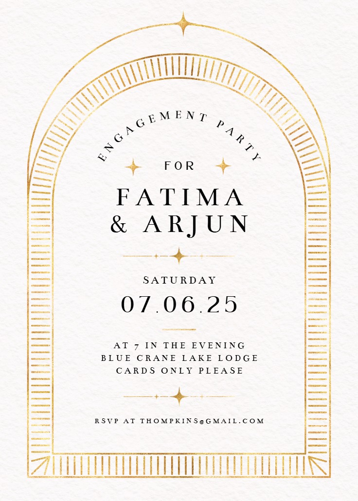 Sculptural Simplicity - Engagement Party Invitation Template ...