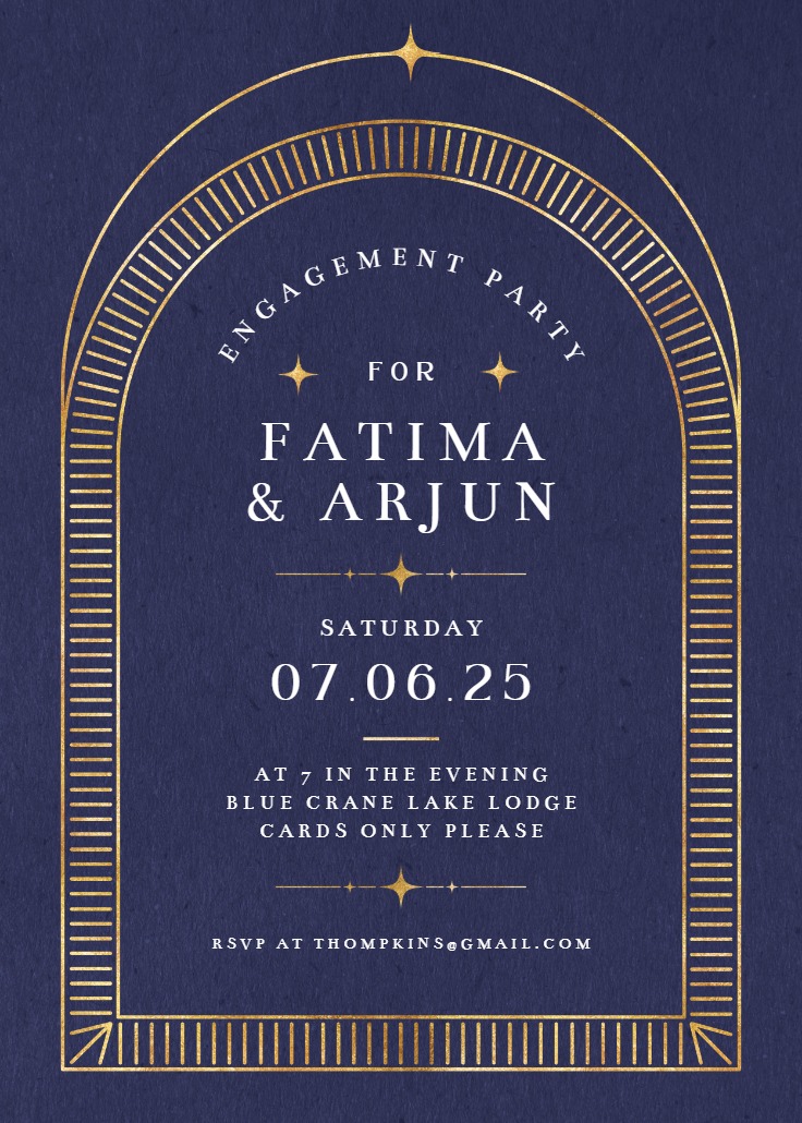 Sculptural Simplicity - Engagement Party Invitation Template ...