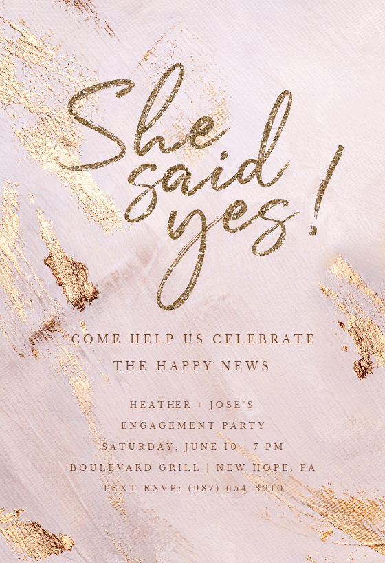 She Said Yes - Engagement Party Invitation Template (Free) | Greetings ...