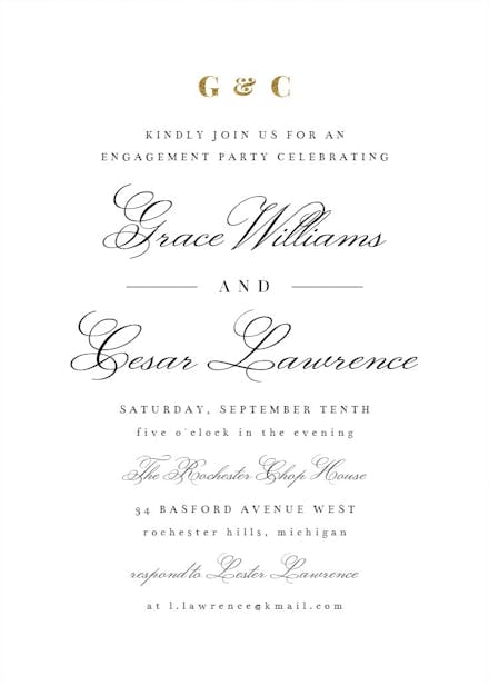 Big Script - Engagement Party Invitation Template (Free) | Greetings Island