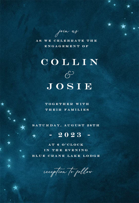 Starry Night - Engagement Party Invitation Template (Free) | Greetings ...