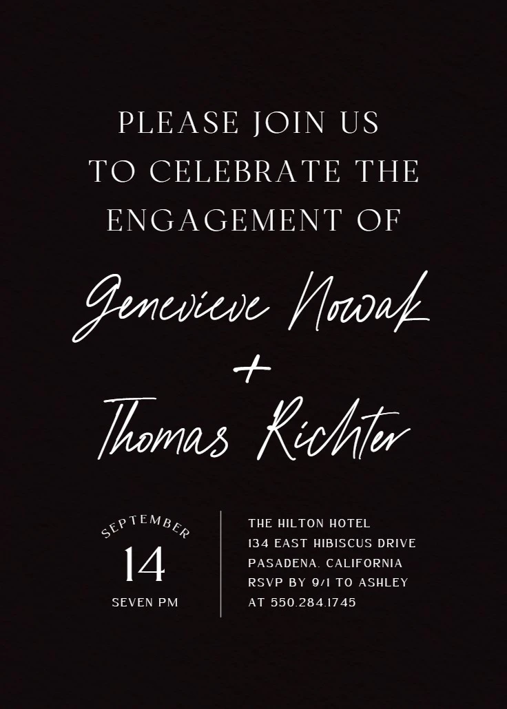 Structured Typography - Engagement Party Invitation Template (Free ...