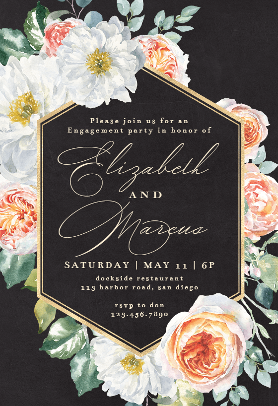Dutch bouquet - Engagement Party Invitation Template | Greetings Island