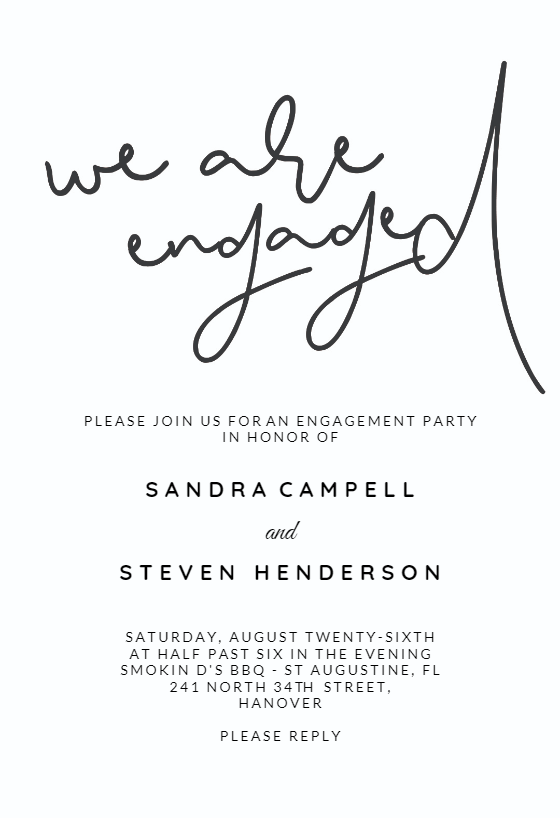 Ampersand Gold - Engagement Party Invitation Template (Free ...