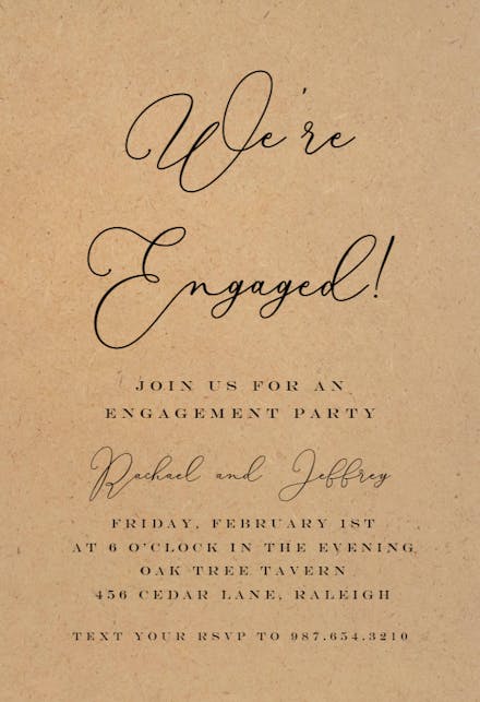 Were Engaged - Engagement Party Invitation Template (Free) | Greetings ...
