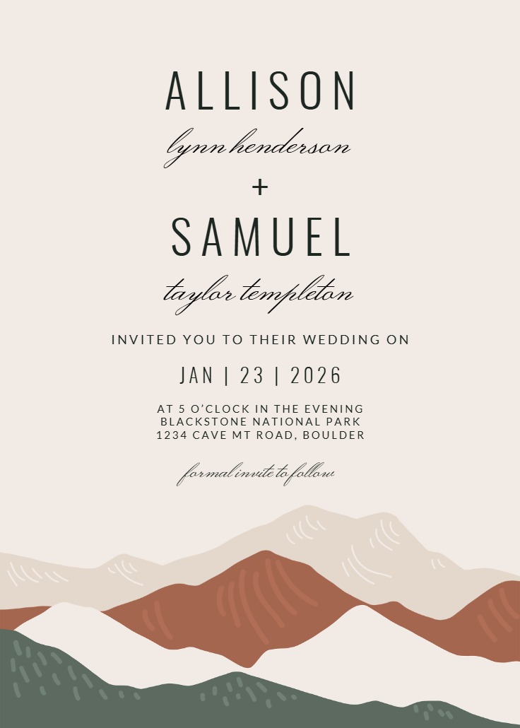 Oasis - Wedding Invitation Template (Free) | Greetings Island
