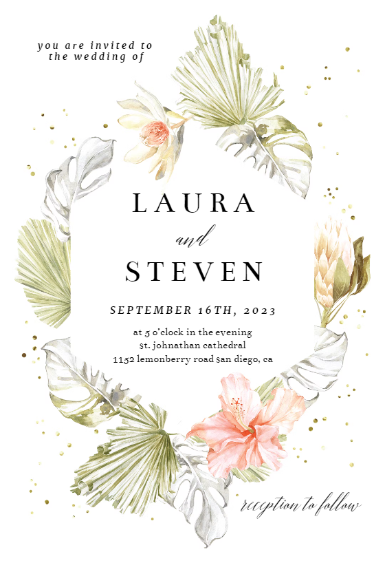 Dotted Circle - Wedding Invitation Template (Free) | Greetings Island