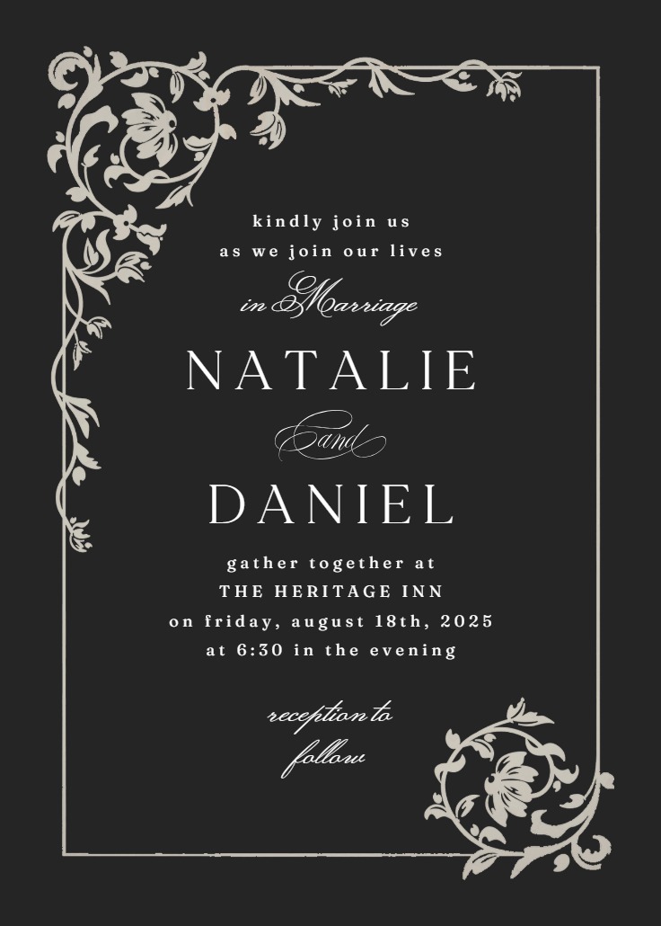 Ancient Decorations - Wedding Invitation Template (Free) | Greetings Island