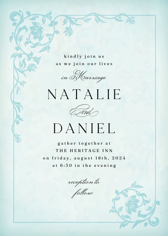 Ancient Decorations - Wedding Invitation Template (Free) | Greetings Island