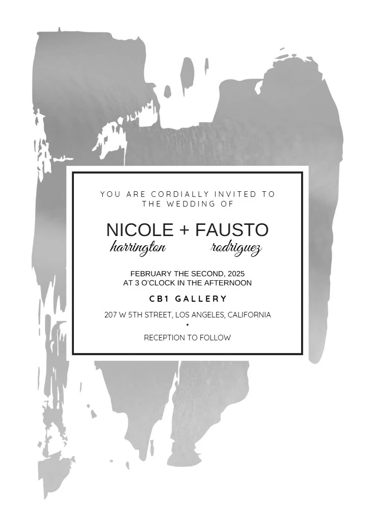 Artsy Brush - Wedding Invitation Template (Free) | Greetings Island