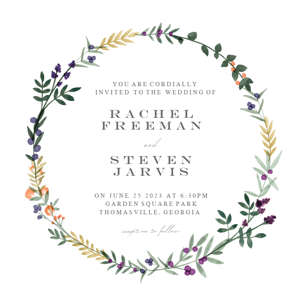 Side By Side Gold - Wedding Invitation Template (Free) | Greetings Island