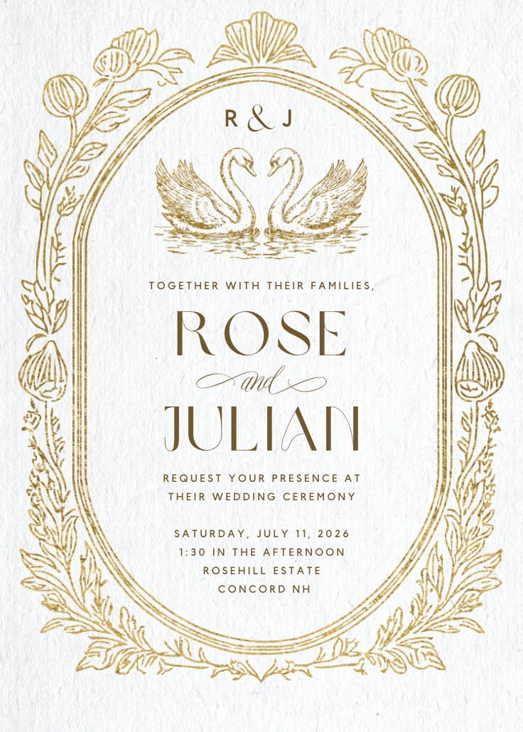 Baroque Border - Wedding Invitation Template (Free) | Greetings Island