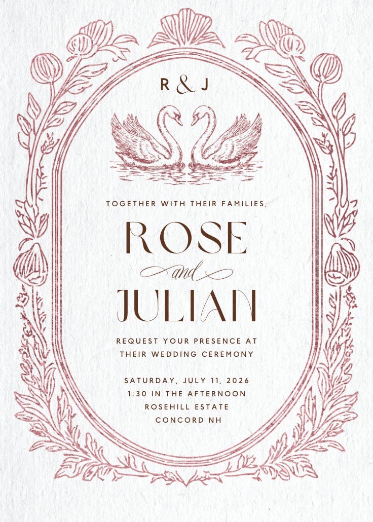 Baroque Border - Wedding Invitation Template (Free) | Greetings Island